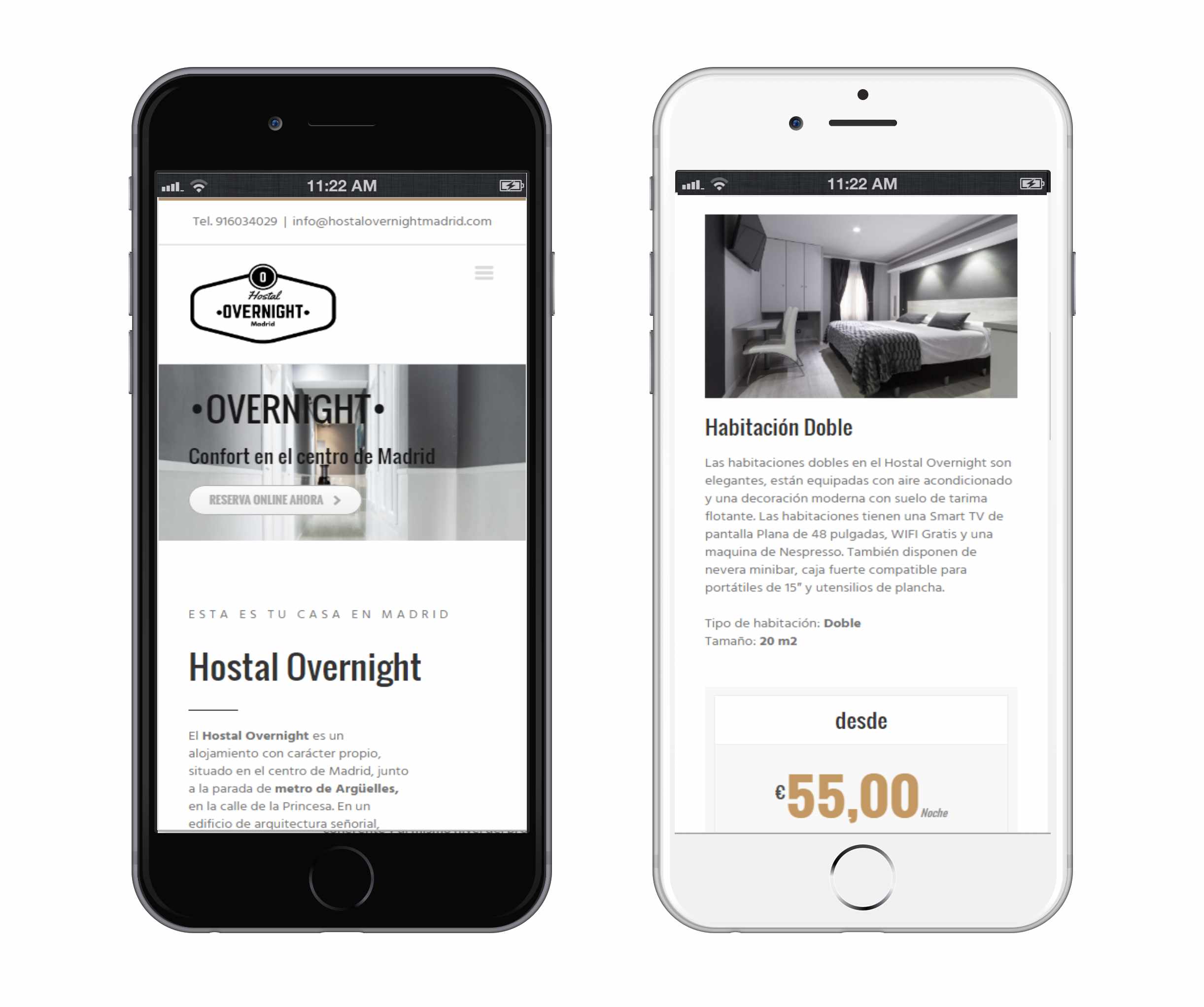 Web de Hostal Overnight | Sextaplanta - Agencia Digital de Turismo
